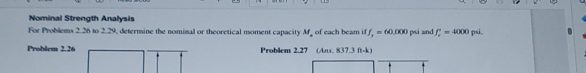 Solved Nominal Strength Analysis For Problems 2.26 to 2.29 , | Chegg.com