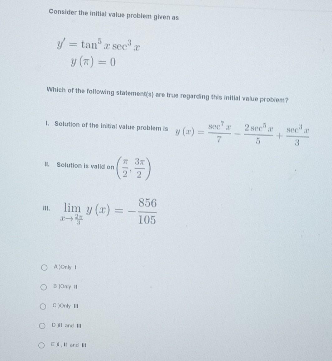 Solved Consider the initial value problem given as | Chegg.com