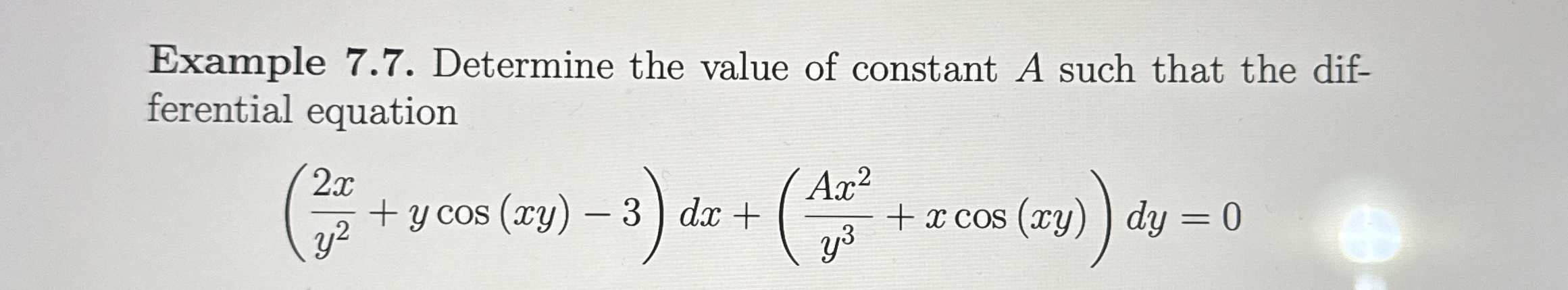 Solved by an EXPERT Example 7.7. ﻿Determine the value of constant A such | Chegg.com