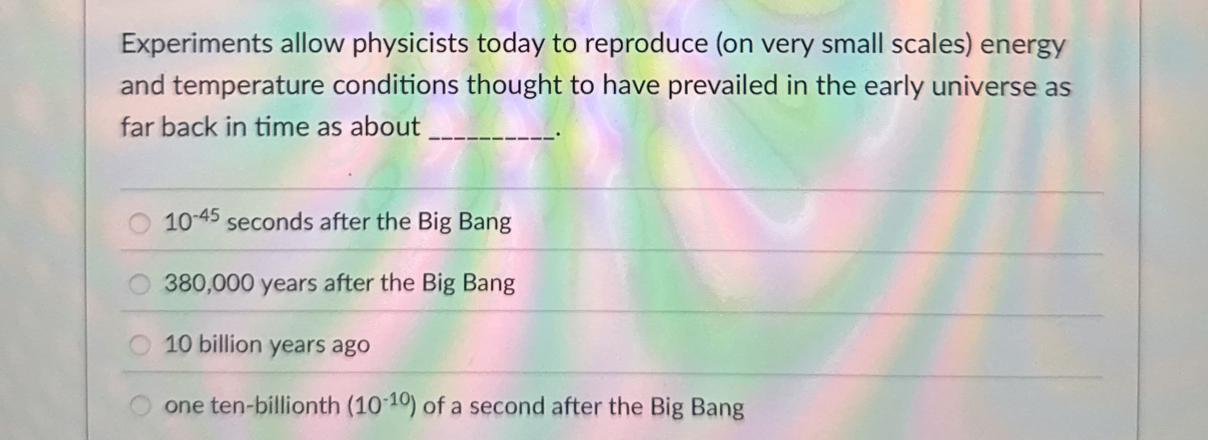 Solved Experiments allow physicists today to reproduce (on | Chegg.com
