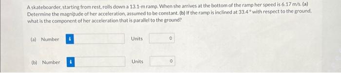 Solved Askateboarder, starting from rest, rolls down a | Chegg.com