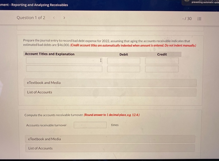 Solved signment - Reporting and Analyzing Receivables | Chegg.com