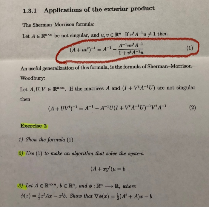 Solved 1.3.1 Applications of the exterior product The | Chegg.com
