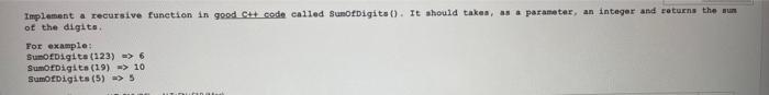 Solved Implement a recursive function in good ctt cede | Chegg.com