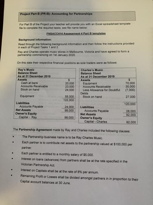 Solved Project Part B (PR-B): Accounting for Partnerships | Chegg.com