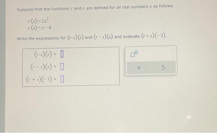 Solved Suppose that the functions r and s are defined for | Chegg.com