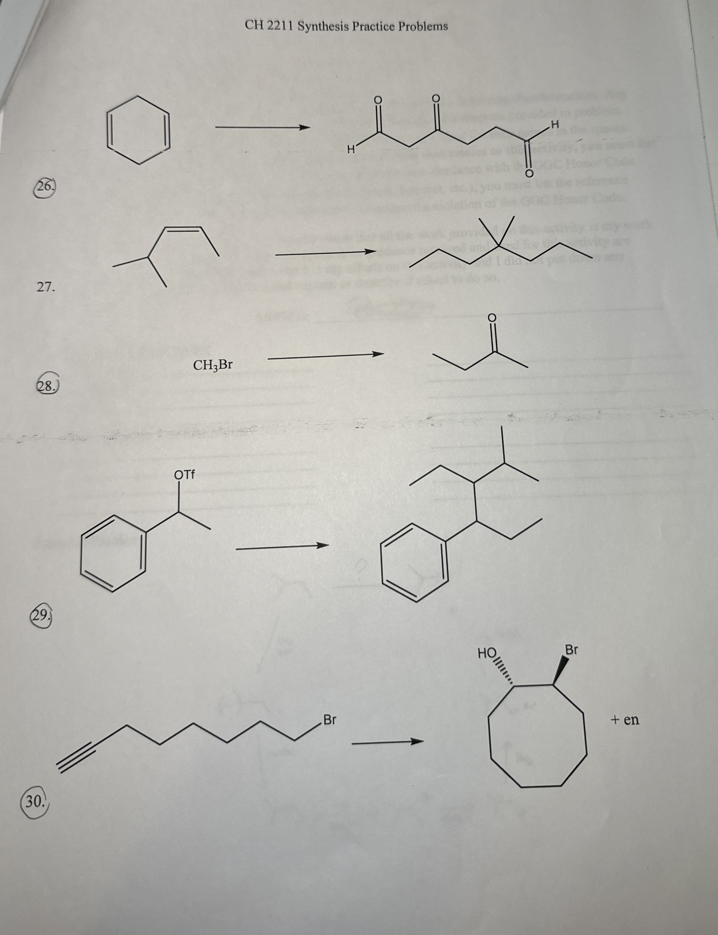 Solved CH 2211 ﻿Synthesis Practice ProblemsPlease help these | Chegg.com