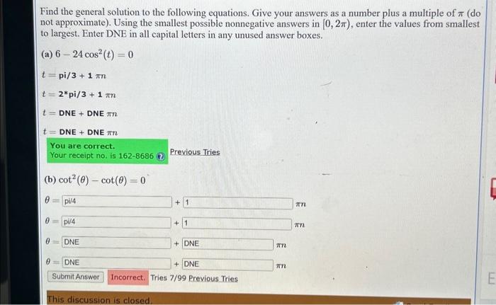 Solved Find the general solution to the following equations. | Chegg.com