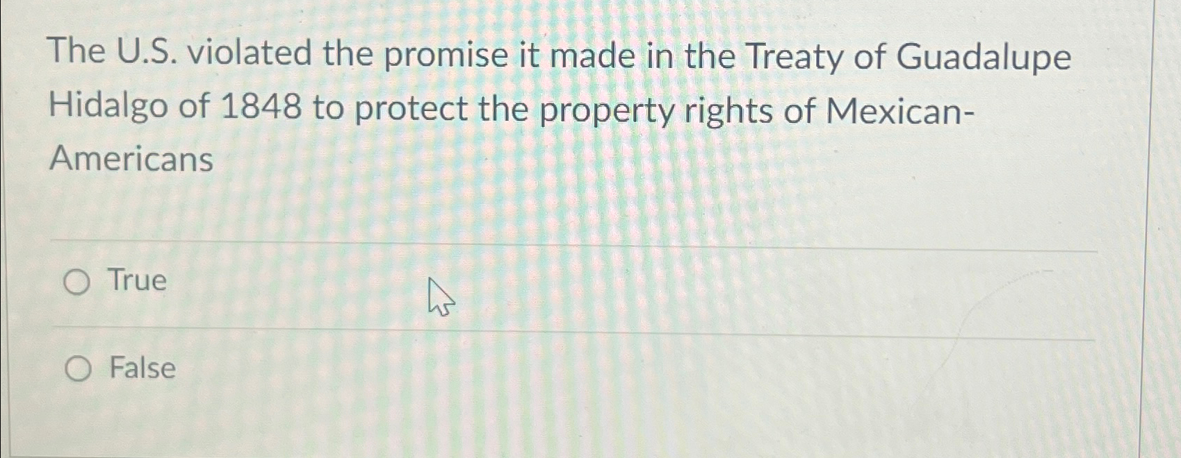 Solved The U.S. ﻿violated the promise it made in the Treaty | Chegg.com