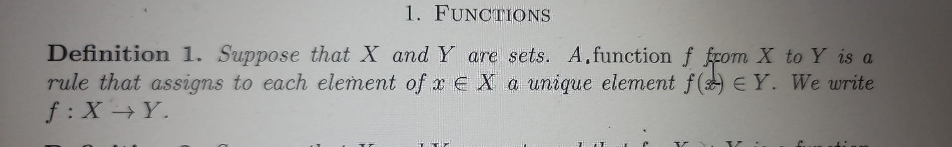 Solved THERE EXIST SETS X AND Y, SND FUNCTIONS F: X -> Y SO | Chegg.com