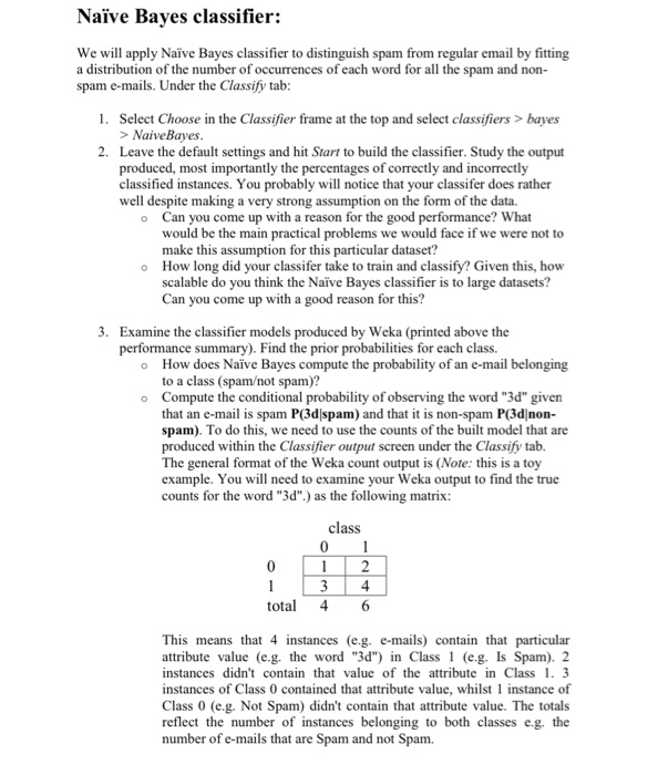 Naïve Bayes Classifier We Will Apply Naïve Bayes Classifier To Distinguish Spam From Regular