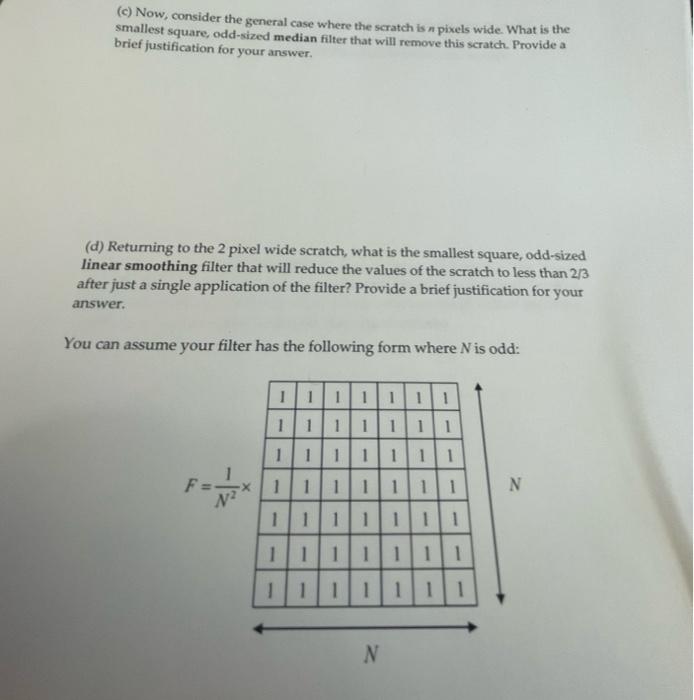 Consider the 10x10 subimage below which comes from a | Chegg.com