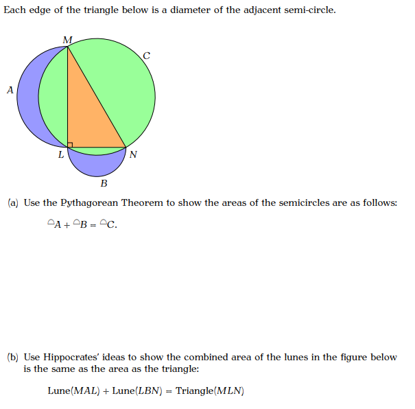 Solved Each edge of the triangle below is a diameter of the | Chegg.com