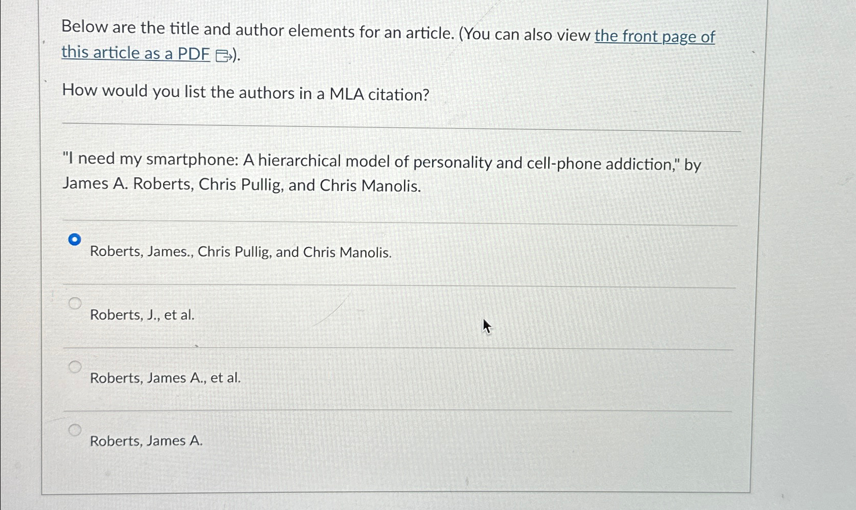 Solved Below are the title and author elements for an | Chegg.com