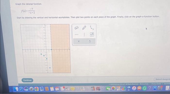 Solved Graph the rational function. f(x)=−x+2−7 Start by | Chegg.com