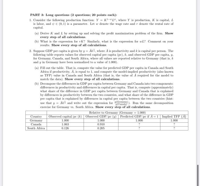 PART 3: Long questions ( 2 questions; 20 points | Chegg.com