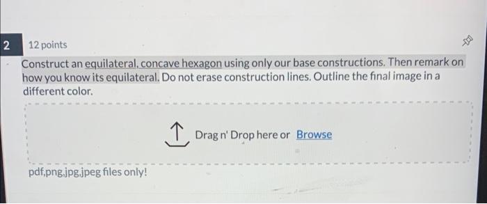 Construct an equilateral, concave hexagon using only | Chegg.com