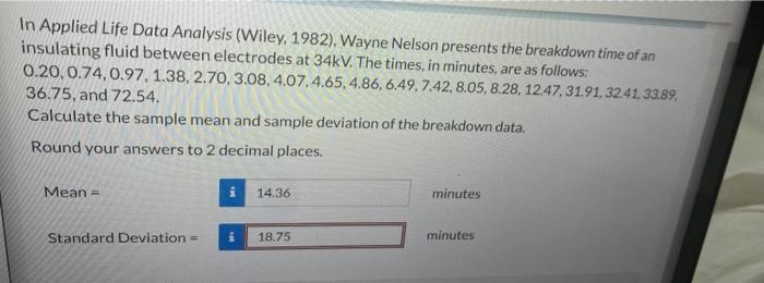 Solved In Applied Life Data Analysis (Wiley, 1982). Wayne | Chegg.com