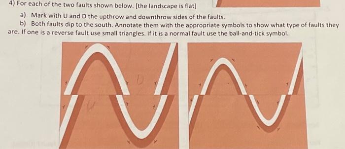 Solved 4) For each of the two faults shown below. [the | Chegg.com