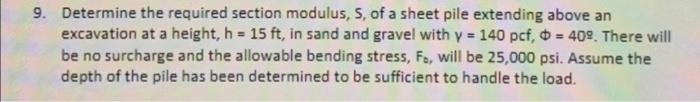 Solved 9. Determine the required section modulus, S, of a | Chegg.com