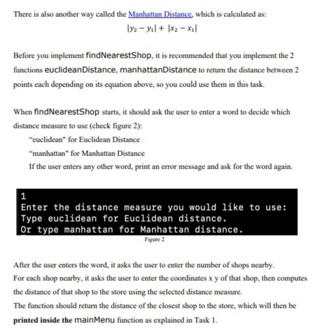 Solved Implement The Function Void Findnearestshop This