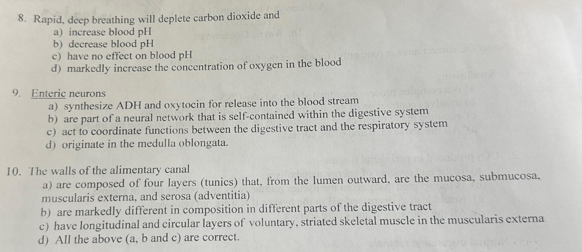 Solved Rapid, deep breathing will deplete carbon dioxide | Chegg.com