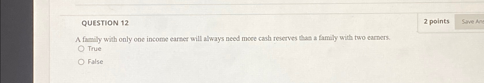 Solved QUESTION 122 ﻿pointsA family with only one income | Chegg.com