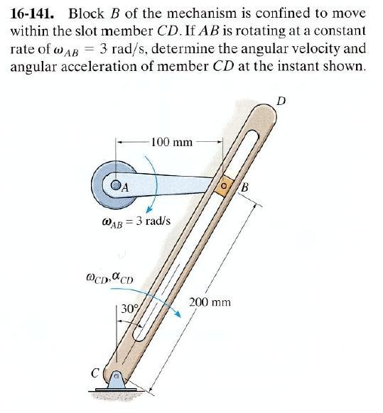 Block B of the mechanism is confined to move within | Chegg.com