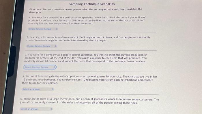 Solved Directions: For each question below, please select | Chegg.com
