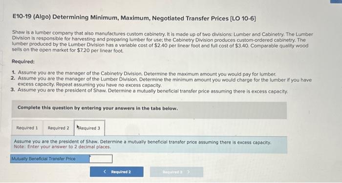 Solved E10-19 (Algo) Determining Minimum, Maximum, | Chegg.com