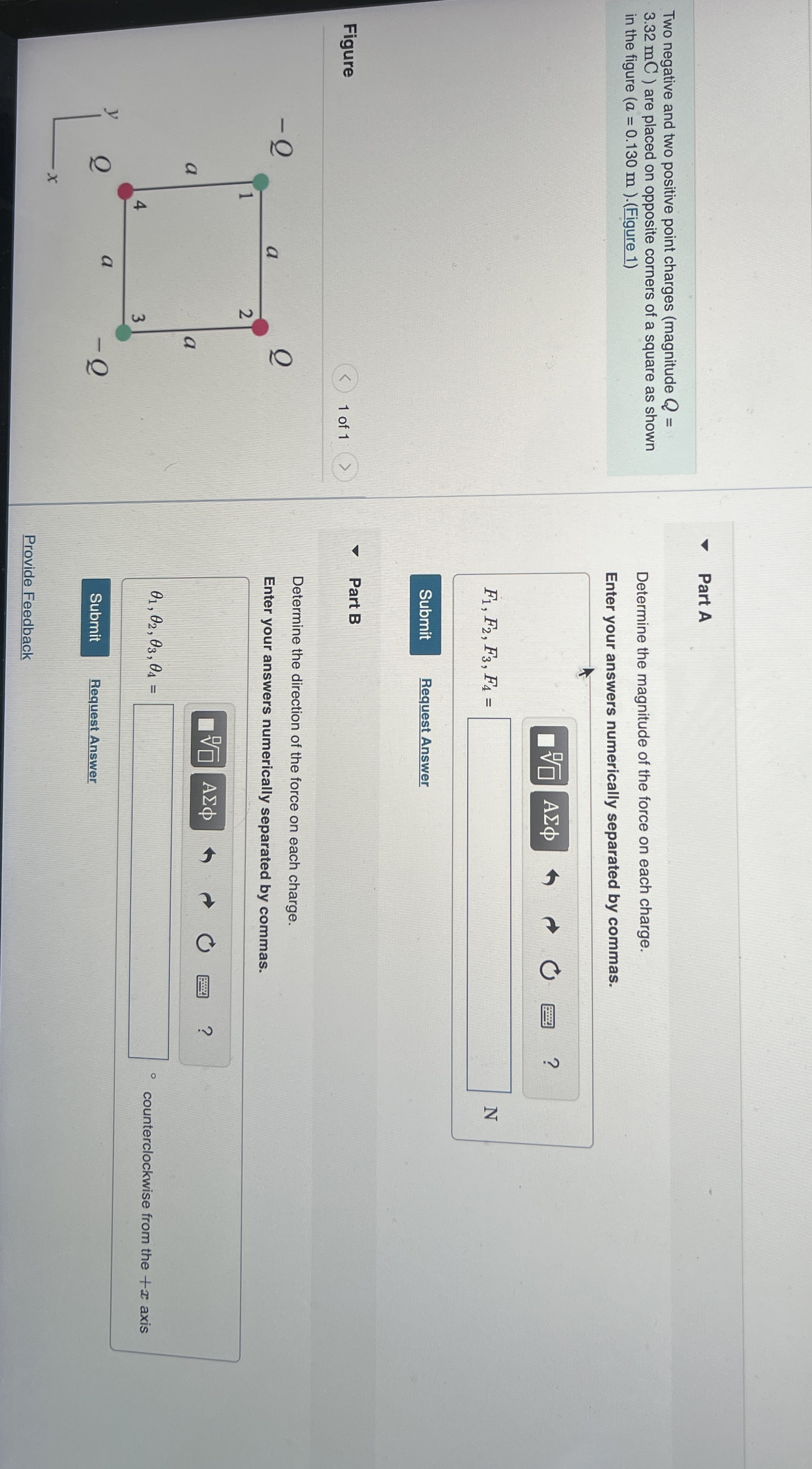 Solved Two negative and two positive point charges | Chegg.com