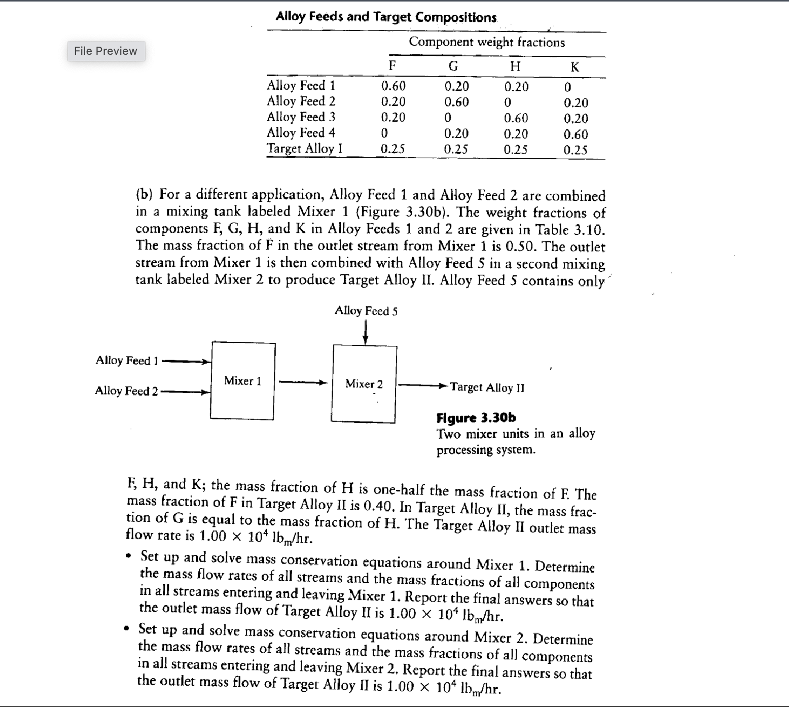 Solved chemical engineering expert: Alloy Feeds and Target | Chegg.com