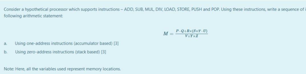 Solved Consider a hypothetical processor which supports | Chegg.com