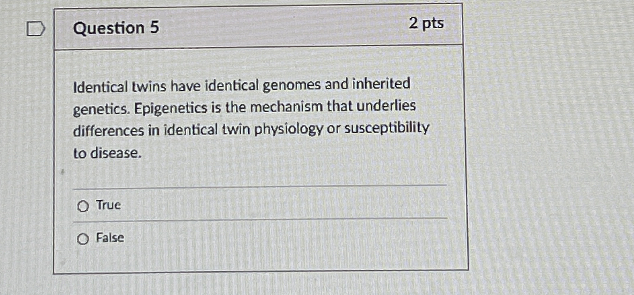 Solved Question 52 ﻿ptsIdentical twins have identical | Chegg.com