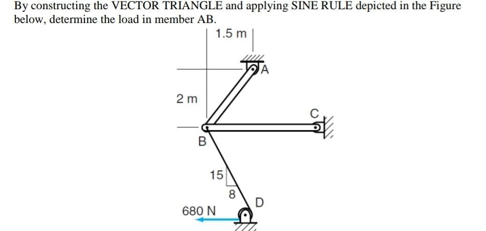 Solved By constructing the VECTOR TRIANGLE and applying SINE | Chegg.com
