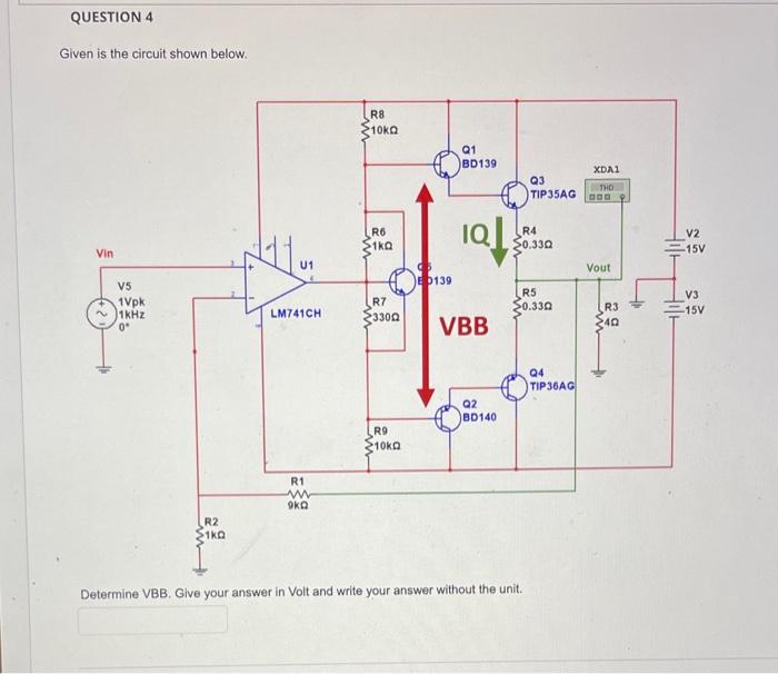 Given is the circuit shown below. Determine VBB. Give | Chegg.com