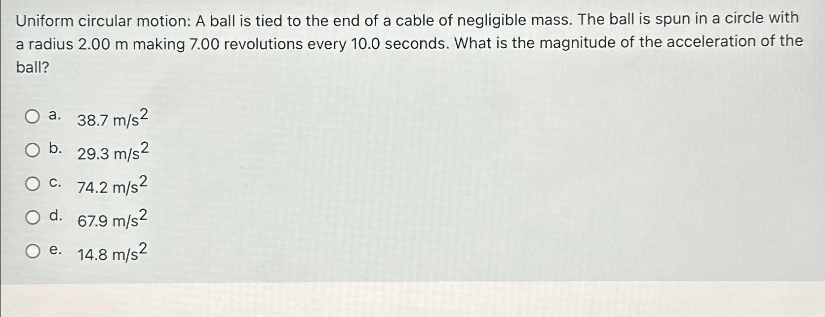 Solved Uniform circular motion: A ball is tied to the end of | Chegg.com