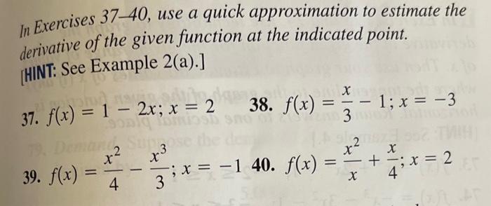Solved In Exercises 37-40, use a quick approximation to | Chegg.com
