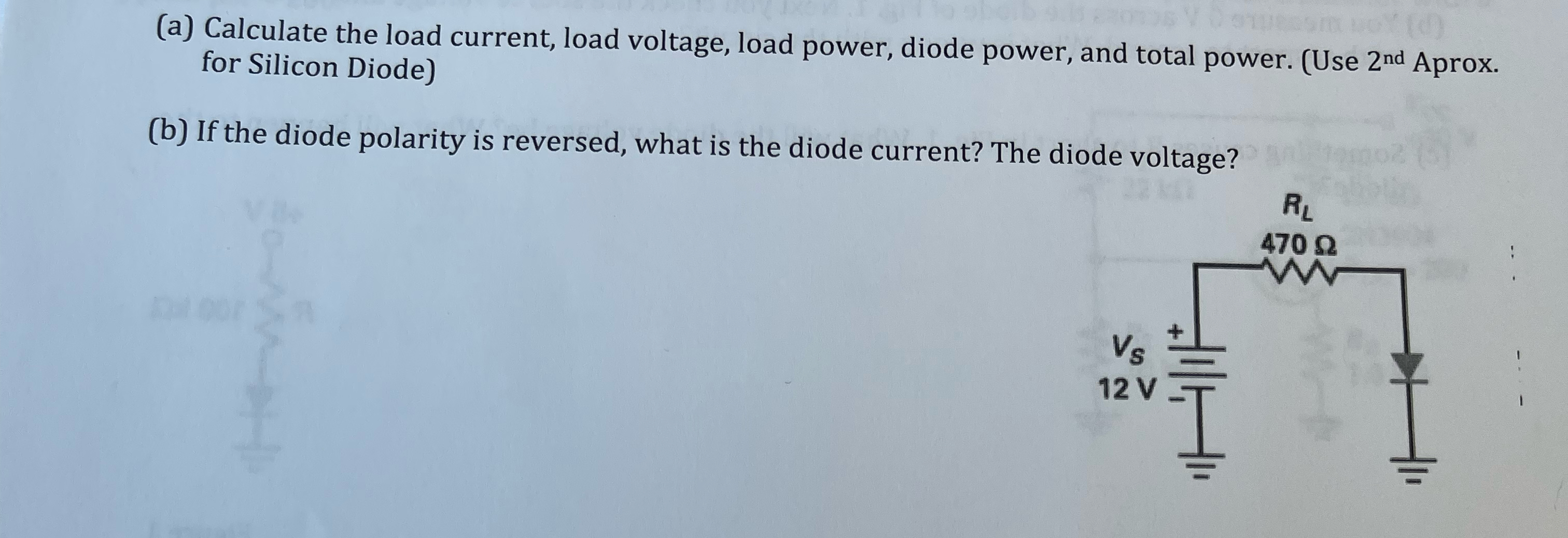 Solved (a) ﻿Calculate the load current, load voltage, load | Chegg.com