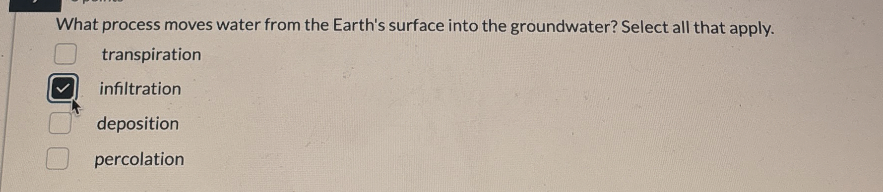 Solved What process moves water from the Earth's surface | Chegg.com