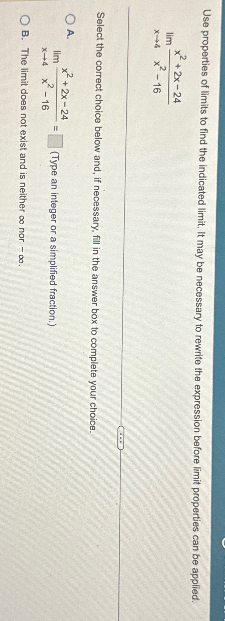 Solved Use properties of limits to find the indicated limit. | Chegg.com