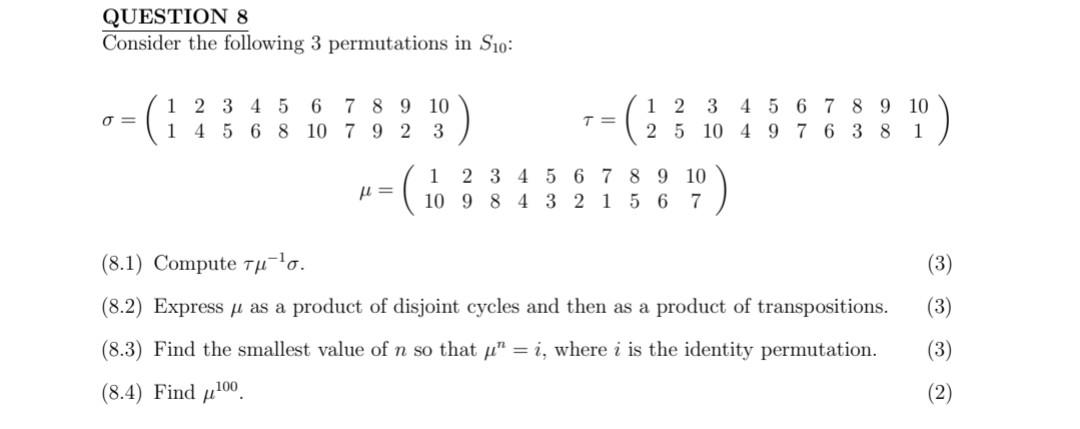 Solved QUESTION 8 | Chegg.com