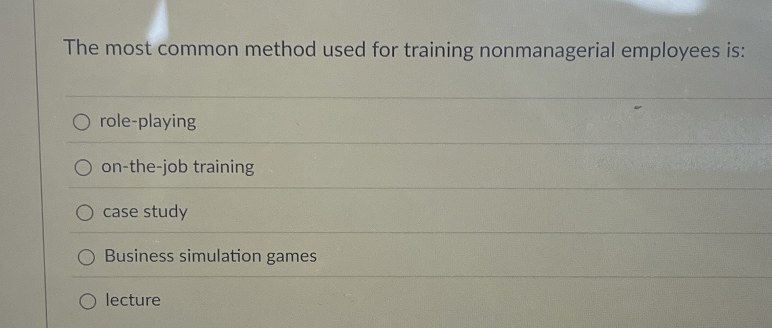 Solved The most common method used for training | Chegg.com