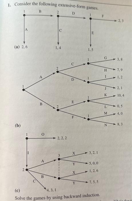 Solved 1. Consider the following extensive-form aaman | Chegg.com