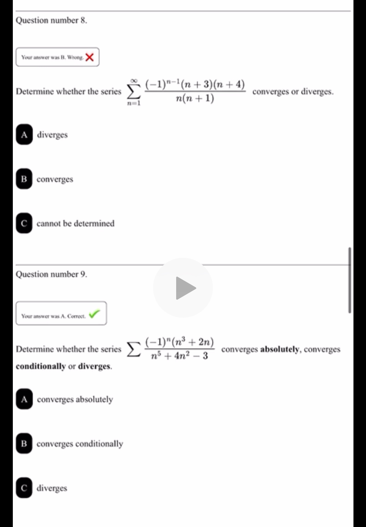 Solved Question number 8.Determine whether the series | Chegg.com