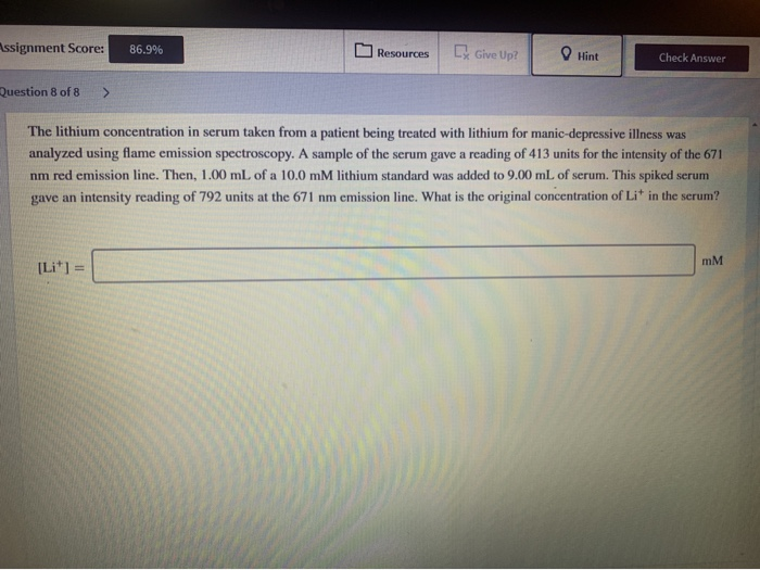 Solved ssignment Score: 86.9% Resources [ Give Up? Hint | Chegg.com