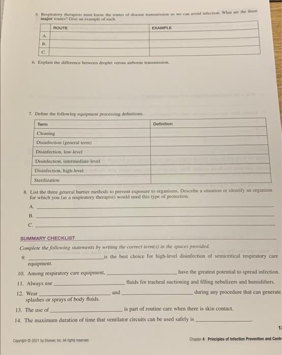 Solved 4 Principles of Infection Prevention and Control WORD | Chegg.com