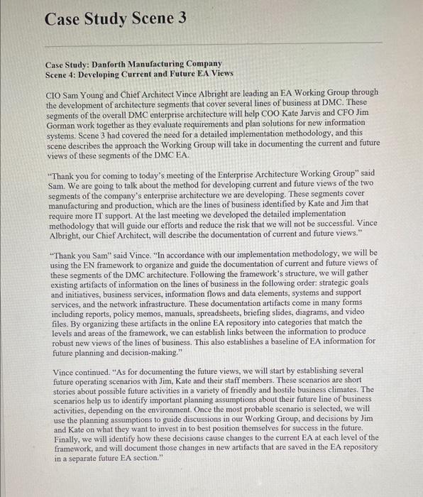 Solved Case Study: Danforth Manufacturing Company Scene 2: | Chegg.com