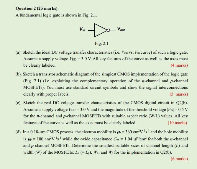 Question 2 (25 marks) A fundamental logic gate is | Chegg.com