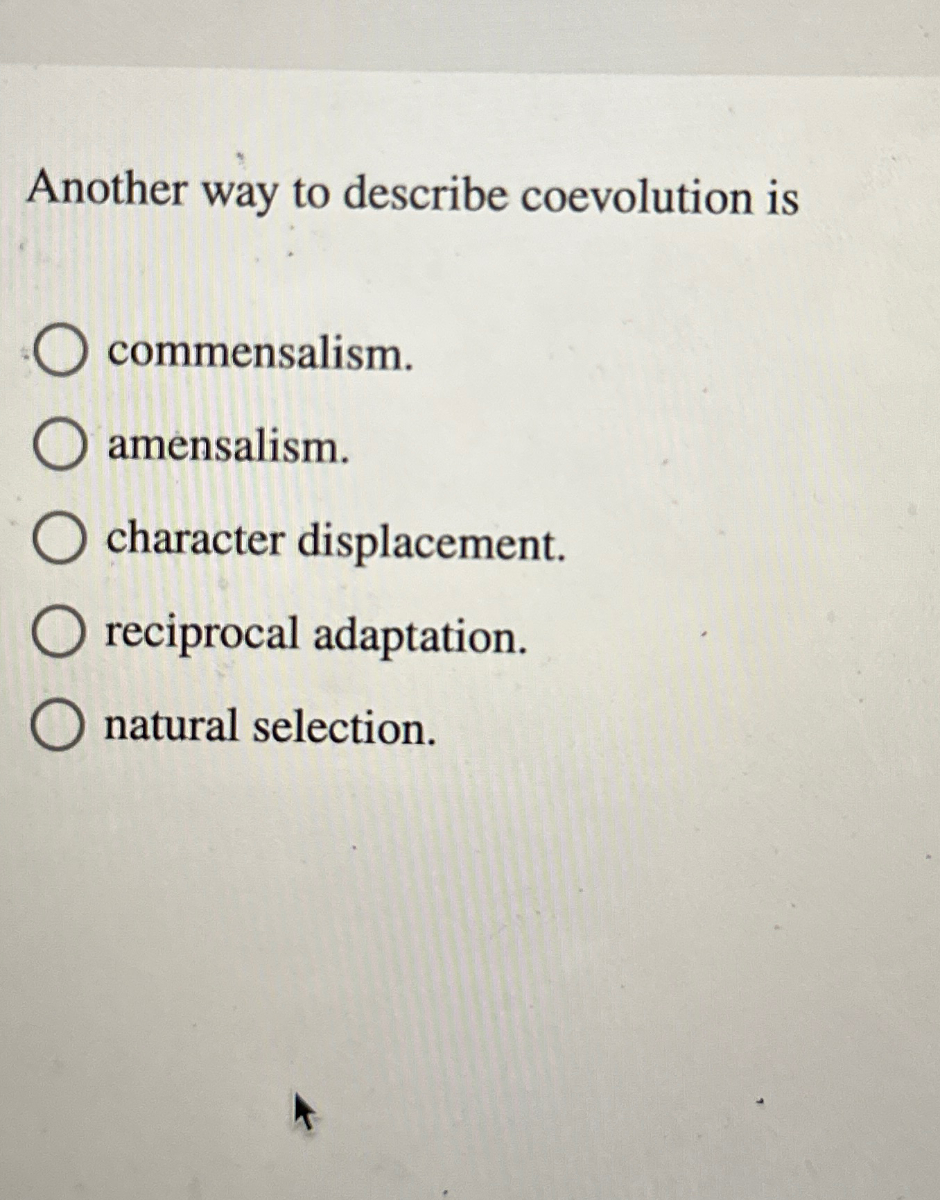 Solved Another way to describe coevolution | Chegg.com